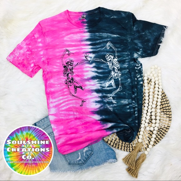 Tops | Punk Princess Dancing Skellies Split Tie Dye Shirt | Poshmark